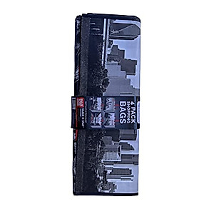 Costco Reusable Grocery Bags - Heavy Duty, Foldable, Click N Stay Technology, Large Shoulder Straps, Bottle Holders Inside (4-Pack), Black