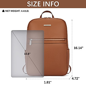 BOSTANTEN Leather Laptop Backpack for Women 15.6 inch Computer Backpack Travel Work Bag
