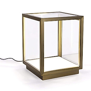 Displays2go Tabletop Glass Display Cases with LED Lighting – Bronze (DC1620SGSS)