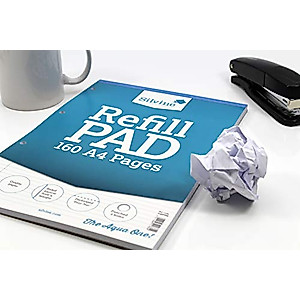 Silvine 160 Page A4 Refill Pad, Head Bound and Punched 4 Holes. Ruled Narrow Feint with Margin. Ref A4RPNM [Pack of 6]