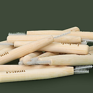 Isshah Biodegradable Bamboo Handle Interdental Brushes Between Teeth Cleaner Deep Clean Toothpick, FSC Certified and PETA Approved, Size 1 (0.45mm), 40 Count