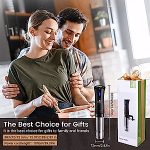 BLITZHOME Sous Vide Machine, 1100W Sous Vide Cooker with Accurate Temperature & Timer, Ultra Quiet Stainless Precision Immersion Circulator Device, Kitchen Gadgets with Recipes