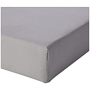 AmazonBasics everyday 100% cotton Fitted Sheet, Dark Gray 180 x 200 x 30 cm