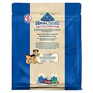 Blue Buffalo Dental Bones Regular Natural Dental Chew Dog Treats Bag Jumbo Pack