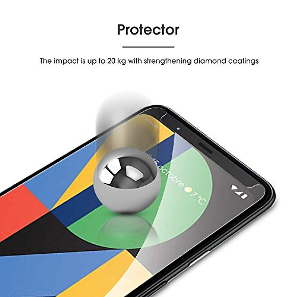 [4 Pack] OMOTON Google Pixel 4 XL Screen Protector, Tempered Glass Screen Protector for Google Pixel 4XL 2019 Released with/Alignment Frame/Scratch Resistant/Bubble Free