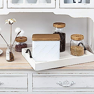NIKKY HOME 4x6 Kitchen Metal Recipe Organization Box with Cards and Dividers, Floral Embossing Pattern