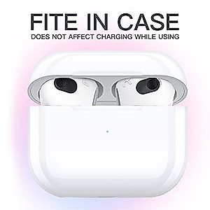 DamonLight Upgraded Cover for AirPods 3 [Fit in Case] Anti Scratches Add Grip Sport Ear Tips [US Patent Registered] Compatible with AirPods 3rd Generation (White)