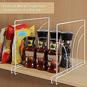 smusei Shelf Dividers, 12 PCS Closet Shelf Organizer Vertical Metal Wire Shelf Divider Separators for Wood Shelves Wardrobe Cabinets Kitchen Office Bathtoom Sweater, White