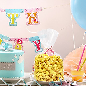 Yotelab Flat Bottom Cellophane Bags, 5x3x12 Inches Gusseted Cellophane Bags With Paper Insert,100 Pieces