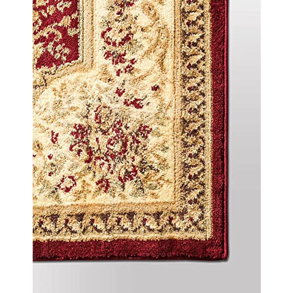 Unique Loom Versailles Collection Traditional Classic Medallion Motif Area Rug (4' 0 x 4' 0 Square, Burgundy/ Ivory)