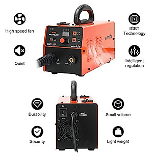 Mig Welder, Gasless Flux Core Wire Automatic Feed MIG135F Mig Welding Machine ,Dual Voltage 110V/220V IGBT Inverter Mig Welders