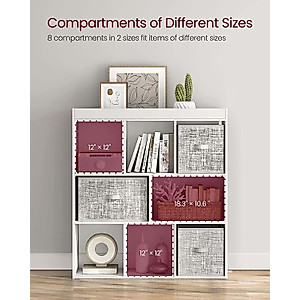 wenyuyu Cube Storage Organizer Freestanding Bookcase Modern Bookshelf, Multipurpose Display Case Shelf Cabinet for Living Room Study Home Office (White)