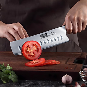 HOSHANHO 7 Inch Nakiri Knife, Japanese AUS-10 High Carbon Stainless Steel Chef Knife, Multipurpose Meat Vegetable Sharp Kitchen Knife with Ergonomic Pakkawood Handle