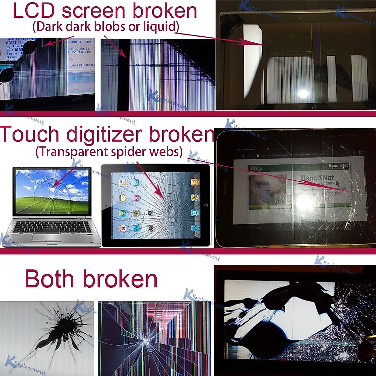KREPLACEMENT 15.6" Touch Screen Digitizer Glass Panel Replacement Sensor Lens for Toshiba Satellite Radius 15 P55W-C5200 (Non-LCD)
