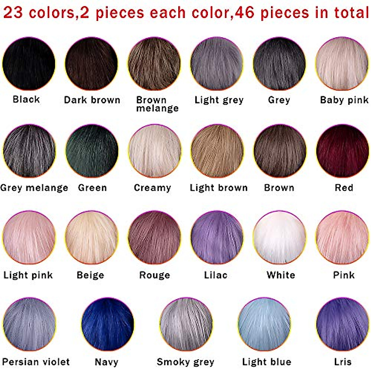 SIQUK 46 Pcs Faux Fur Fluffy Pom Pom Balls with Elastic Loop for Hats Scarves Gloves Bags Accessories (23 Mild Colors, 2 Pcs Each)