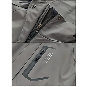 Diamond Candy Women's Waterproof Rain Jacket with Hood Lightweight Outdoors Raincoat Grey