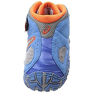 ASICS Men's Aggressor 2 Wrestling Shoe,Dusty Blue/Silver/Red Orange,12 M US