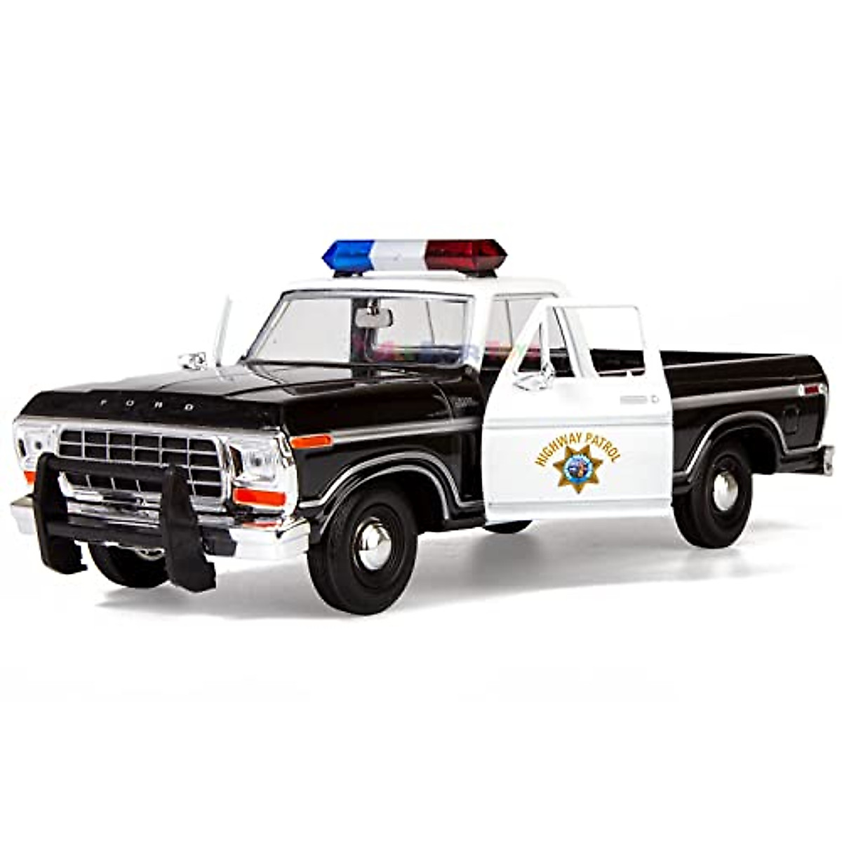 Motormax All Star Toys Exclusive 1979 Ford F-150 California Highway Patrol CHP Police Pickup Truck 1:24 Diecast Law Enforcement Model Car 76987