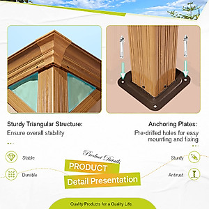 EROMMY 14' x 20' Hardtop Gazebo, Wooden Finish Coated Aluminum Frame Gazebo with Galvanized Steel Double Roof, Brown Metal Gazebo with Curtains and Nettings for Patios, Gardens, Lawns