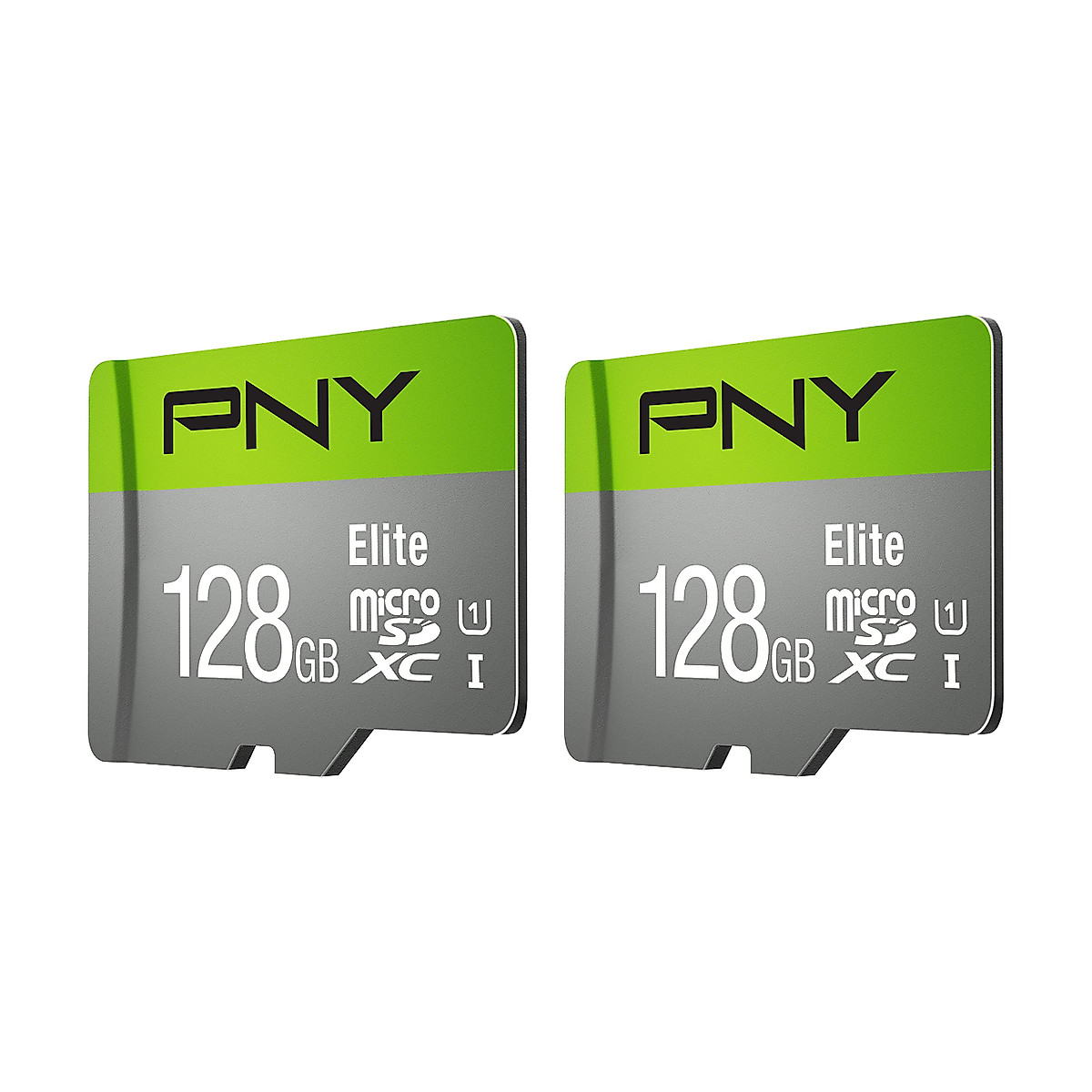 PNY 128GB Elite Class 10 U1 microSDXC Flash Memory Card 2-Pack - 100MB/s, Class 10, U1, Full HD, UHS-I, micro SD