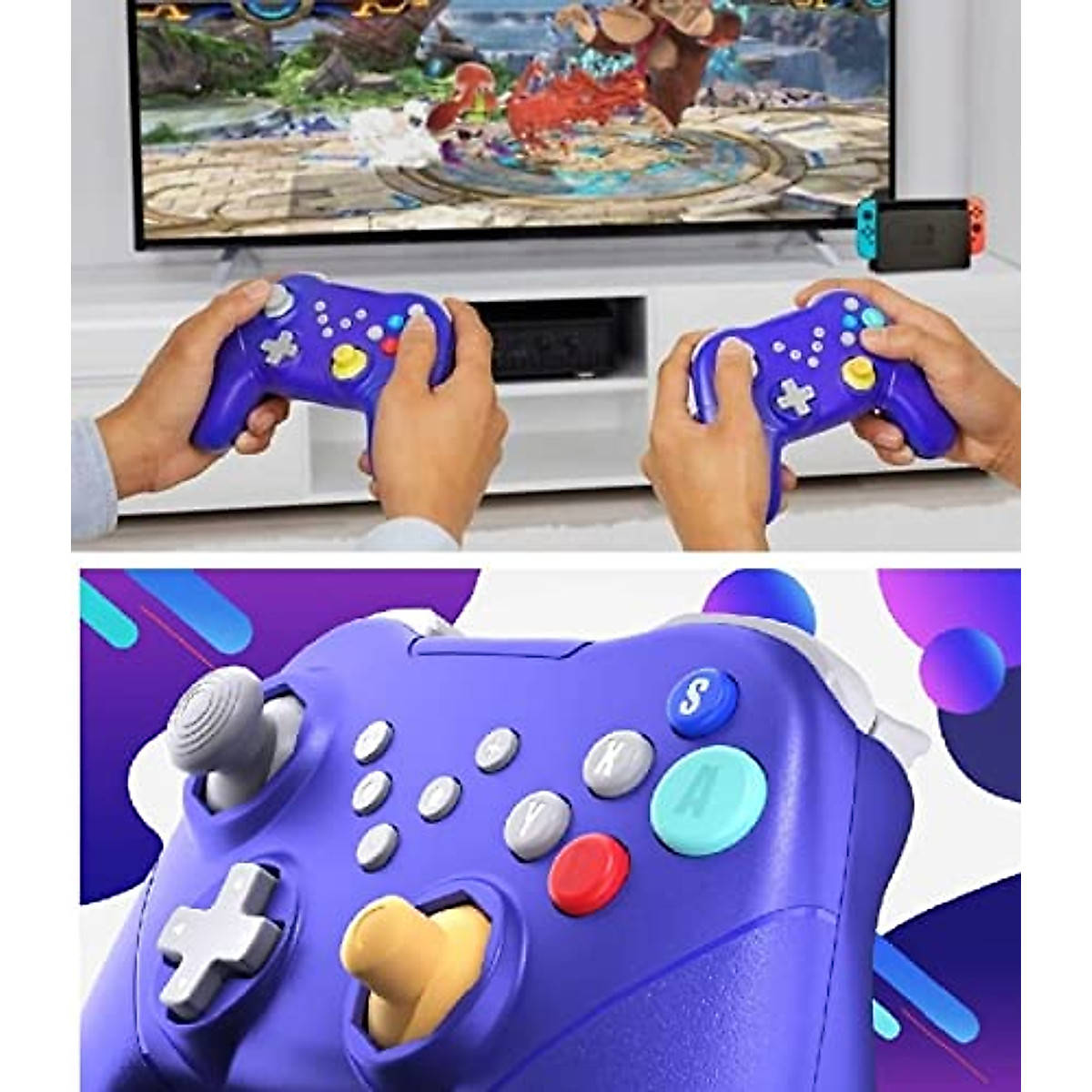 Retro Fighters Duelist Wireless Controller For Use With Nintendo Switch And PC Wireless Gamepad Blue Switch Controller