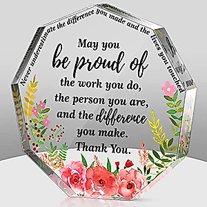 Thank You Gift for Women Inspirational Gifts Coworker Gifts Office Gift for Colleague Leaving Job Gifts Farewell Gift Appreciation Gifts for Friends Nurse Teacher Keepsake (Nonagon)