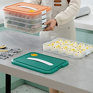 DOITOOL Refrigerator Drawer Organizer Refrigerator Food Storage Box Box Crisper Plastic Ravioli Plate Dumpling Organizer Box Fridge Egg Organizer