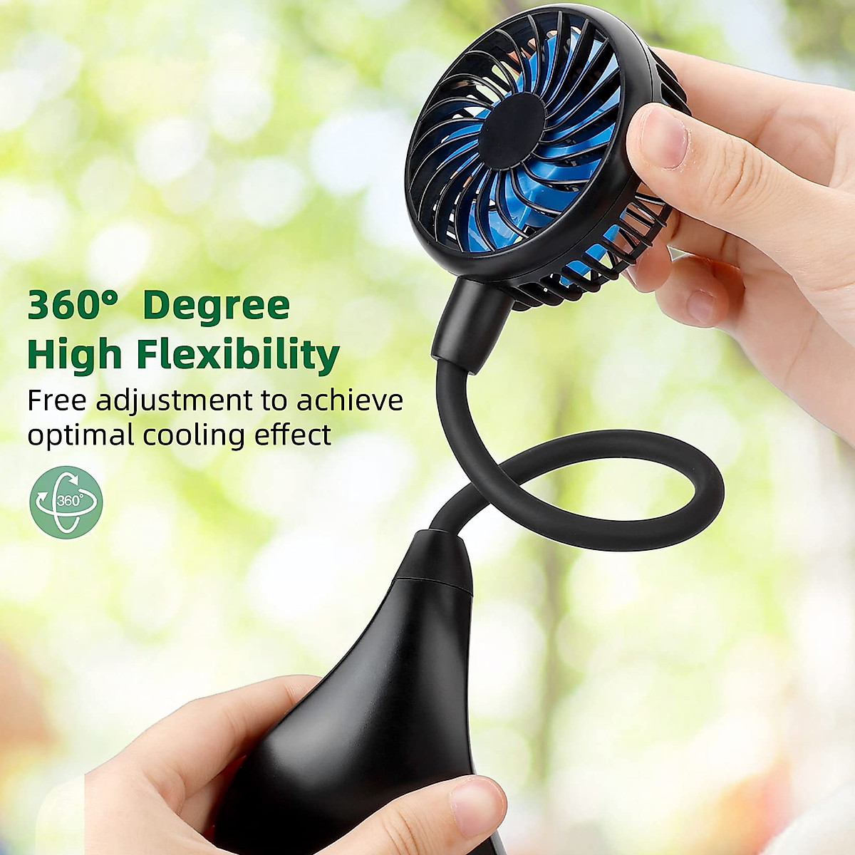 SLENPET 10000mAh Portable Neck Fan, 6 Speeds, Last 48hrs, 360° Rotation, Battery Operated Wearable Personal Fan for Neck, USB Rechargeable Hands Free Necklace Fans for Sports Cycling Hiking