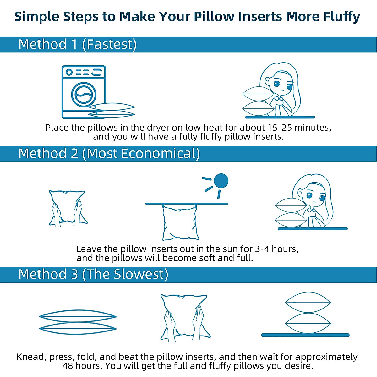 QSWRD 20 x 20 Outdoor Pillow Inserts Pack of 4 Large Throw Pillow Inserts Waterproof Patio Furniture Pillows Decorative Porch Couch Pillows Premium White Square Sofa Cushion Sham Stuffer