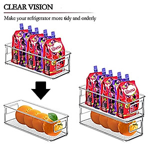 Set of 8 Pantry Organizers - Perfect Kitchen Organization or Pantry Storage - Organizers for Freezers, Countertops and Cabinets - BPA Free Clear Plastic Pantry Storage Racks