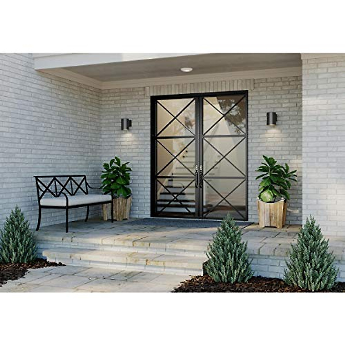 Cylinder Collection 5" Modern Outdoor Wall Lantern Light Black