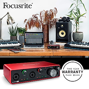 Focusrite Scarlett 4i4 4-in 4-out USB Audio Interface (3rd Generation) + Xpix SR360 Over-Ear Dynamic Headphones, Cables and Accessories