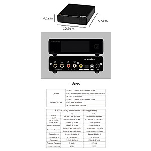 Topping E50 Mini HiFi DAC ES9068AS DSD512 PCM768kHz USB DAC USB/Coax/Opt Inputs RCA/TRS Outputs Decoder for Home Theater Game Music Black