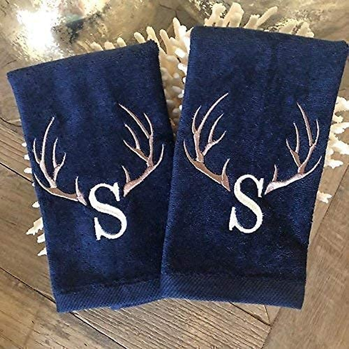 Personalized Rustic Antler Towel Set (2)