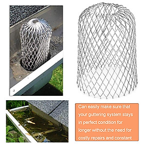 Lainrrew 3 Pcs Gutter Guard 3 Inch Flexible Aluminum Filter Strainer Rain Gutters Strainer Downspout Guard Protection Net Cover Stop Blockage from Leaves & Debris (Style 1)