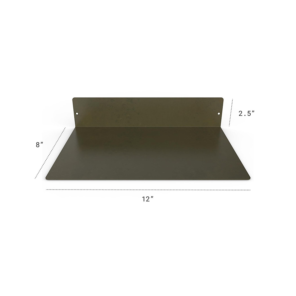 DIY CARTEL Made in USA Linear Floating Shelf - Forged Raw Steel - Industrial Heavy Duty Metal Wall Mounted Modern Rustic Farmhouse Designed Shelf (12-inch X 8-inch)