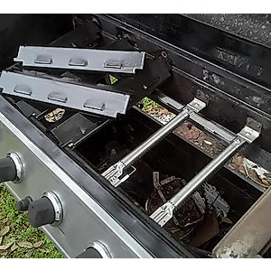 Htanch PN8531 (5-Pack) SA5491(5-Pack) 14 5/8" Heat Plate and Burner,Carryover Tubes Replacement for Charbroil 463440109, 463230515, 463230514, 463230513, 463230512, 463230511, 463230510, 463226514