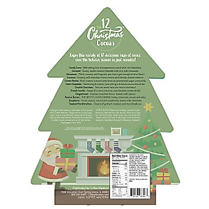 Christmas Cocoa Gift 12 Single Serve Keurig Compatible K CUPS Hot Chocolate Pods Advent Calendar For Adults or Kids Assortment- Holiday Cocoa Gift Box Set - Best Xmas Present Idea/Stocking Stuffer (Hot Chocolate)