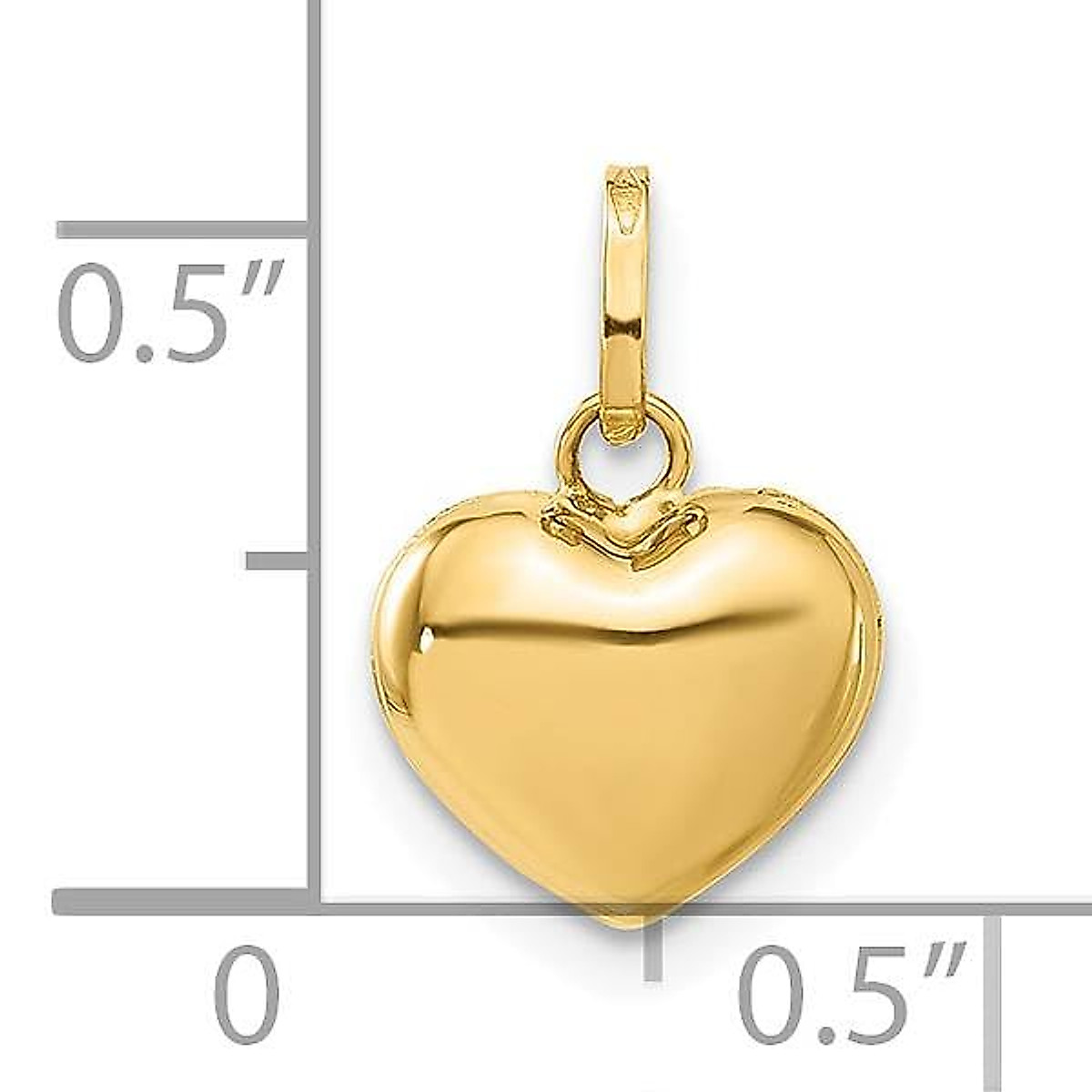 IceCarats 14K Yellow Gold Heart Necklace Love Pendant Charm Only