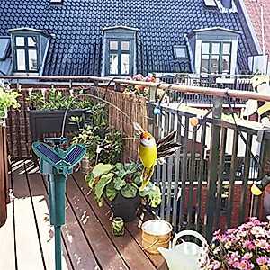 Caneem Solar Hummingbird, Solar Powered Flying Hummingbird, Solar or Battery Powered Realistic Birds Garden Decor for Outdoor, Yard