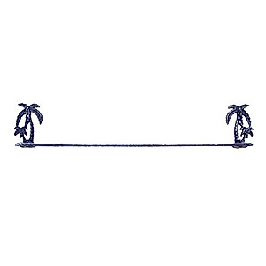 Rustic Dark Blue Cast Iron Palm Tree Bath Towel Holder 26ââ‚¬ - Cast Iron Decor -