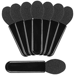 AUEAR, 50 Pack Disposable Eye Shadow Brushes Applicators Sponge Oval Tipped Dual Sides Brush Makeup Tool Black