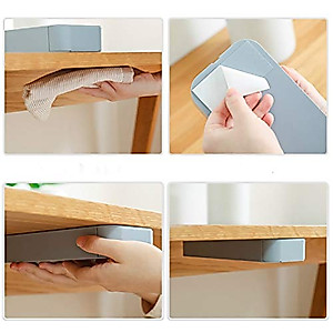 Under Table Drawer, Hidden Self-Adhesive Tray Drawer,Under Desk Holder Storage Box, Stationery Pencil Storage Drawer Organizer for Office/School/Kitchen (Pink)