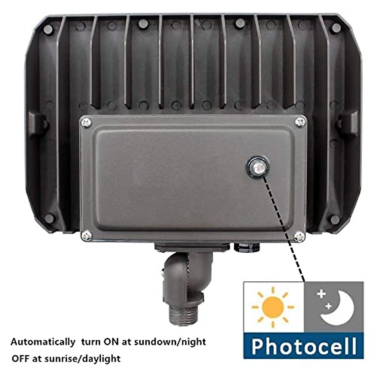 2Pack Dusk to Dawn Outdoor 100W LED Flood Light with Knuckle (Plate Included), 14000LM 1000W Equiv., 100-277V 5000K, ETL Commercial Waterproof LED Floodlight Fixture, Security Lighting for Parking Lot