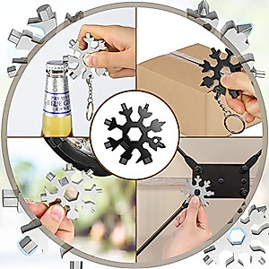 Stocking Stuffers Gifts for Men,18-in-1 Snowflake multi tools Christmas Gifts-Cool Gadgets for Men-Unique Mens Gifts Ideas for Him,Husband,Dad,Grandpa,Teens,Adults,Boys,Boyfriend（2 Packs）