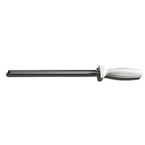 Dexter Russell Sani-Safe (07633) Diamond Sharpener, 12", with electroplated diamond dust, hone as well as sharpen, non-slip, white, polypropylene, handle, Perfect Cutlery Packaging, DDS-12PCP