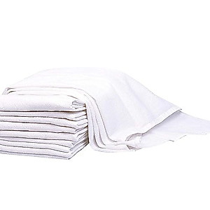 Linteum Textile Classic White Flour Sack Kitchen Dish Towels 100% Cotton, Tea Towels Absorbent and Long Lasting Material 6 Pack - 28x29 in