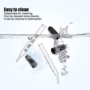 4pcs 1ml Dropper, Glass Dropper with Measurements Bent & Straight Tip Calibrated Accurate Dose Measuring Pipettes Dropper for Essential Oils, Feeding, Ear, Laboratory