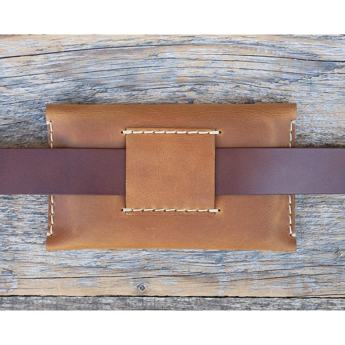 Bovine leather case for Microsoft Surface Duo 2, TAN cover, waist bag