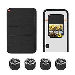 Beletops Foldable Velcro RV Door Window Shade，Camper Door Shade， Thin Shade Ready RV Window Shade，Blocking The Sun's Rays Makes The Interior of The RV Dark for RV Accessories Shade【25''x16''】 Black